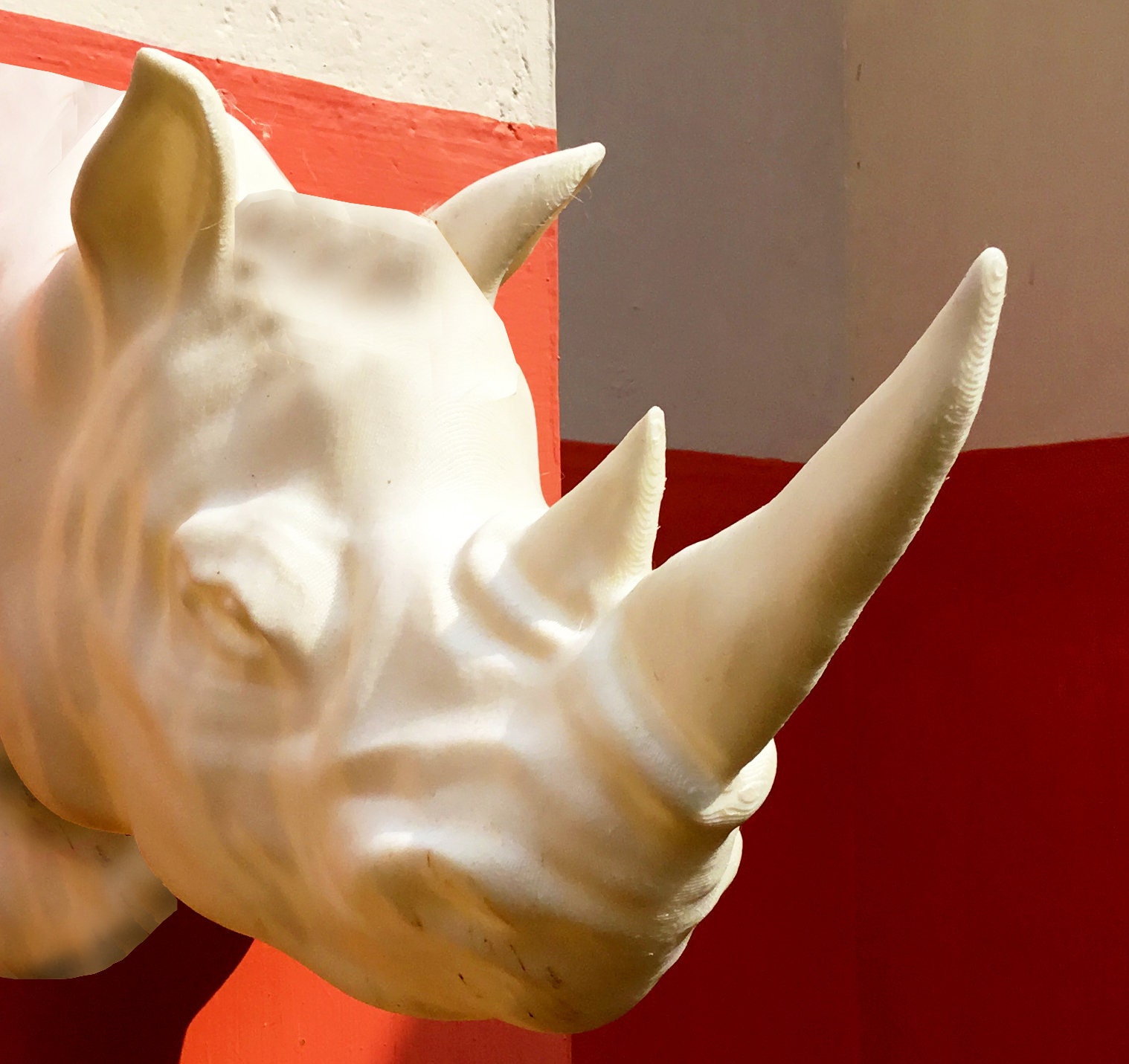 Rhino Head Sculpt Rhino Headwall Mount Art Wall Mounted - Etsy