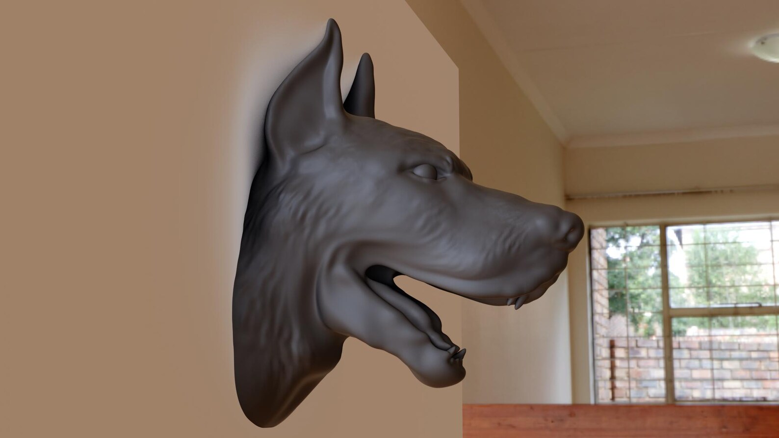 Doberman Pinscher Dog Smiling Head Wall Mount, Wall Art, Decor, Wall ...