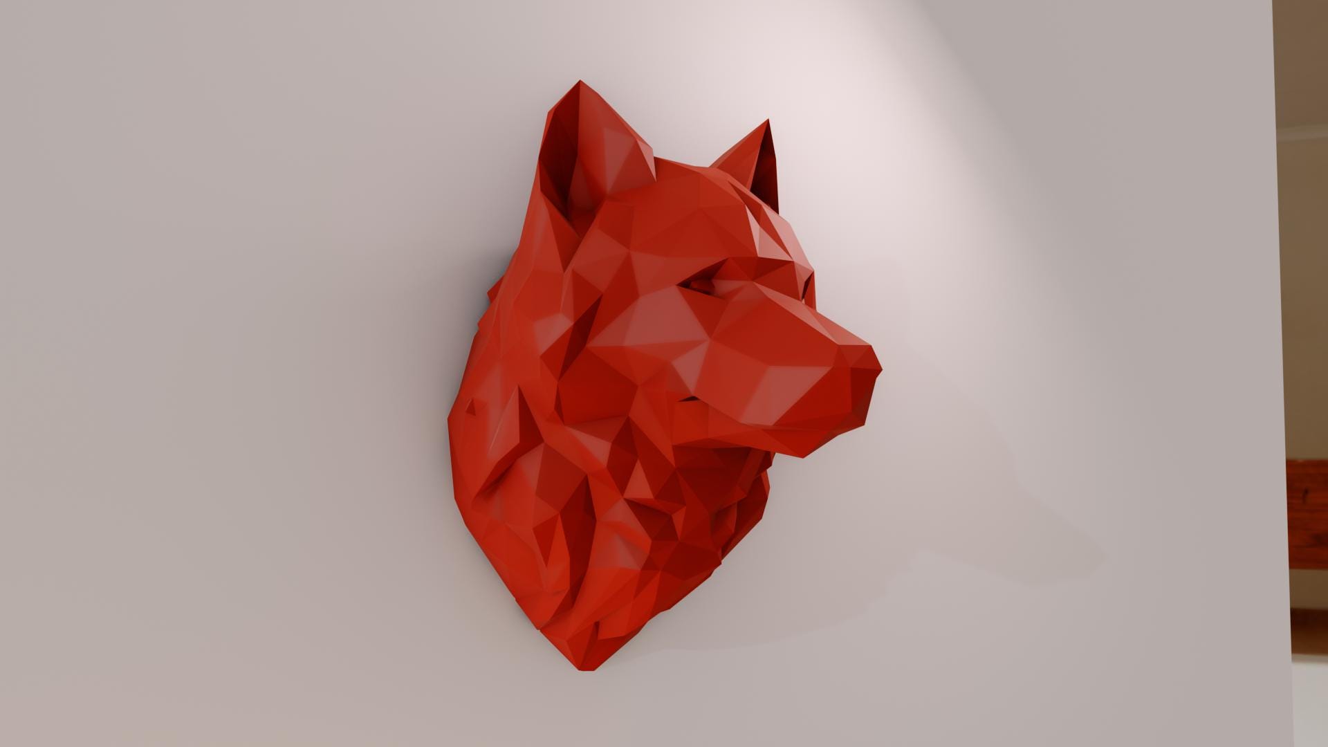 Wolf Head Low Poly, Wall Art, Decor, Wall Mount, Head Taxidermy, Bear ...