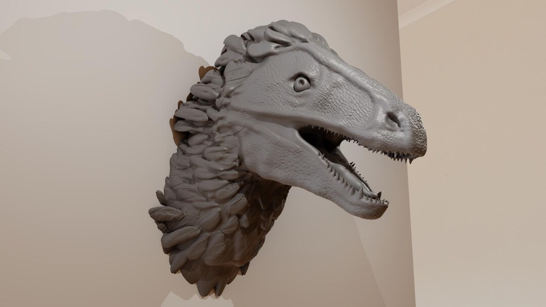 Velociraptor Dinosaur Head Wall Mount Roaring, Reptile Head, Taxidermy ...