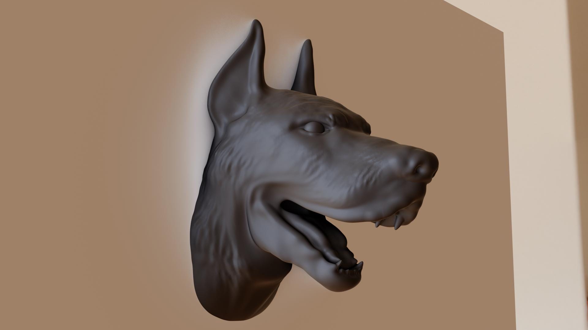 Doberman Pinscher Dog Smiling Head Wall Mount, Wall Art, Decor, Wall ...