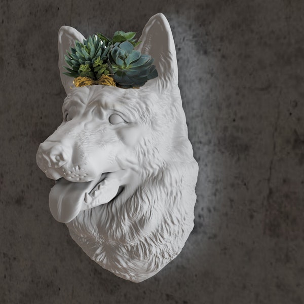 German Shepherd Dog Planter - Etsy