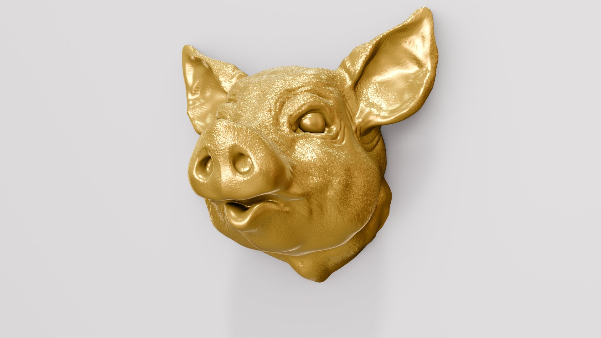Pig Head Wall Mount, Piglet, Animal Wall Mount, Animal Head Statue ...