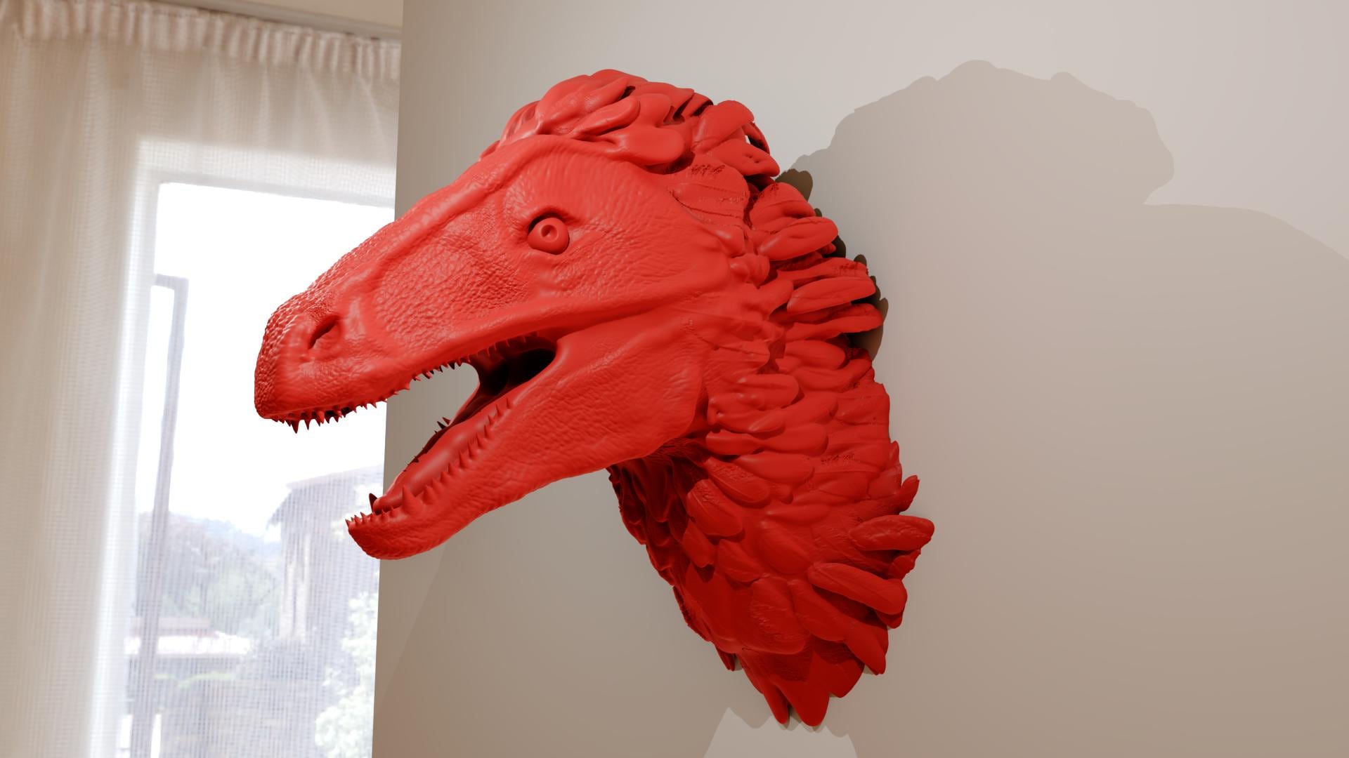 Velociraptor Dinosaur Head Wall Mount Roaring, Reptile Head, Taxidermy ...