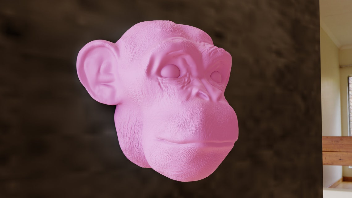 Ape Monkey Head, Wall Art, Decor, Wall Mount, Head Taxidermy, Monkey ...