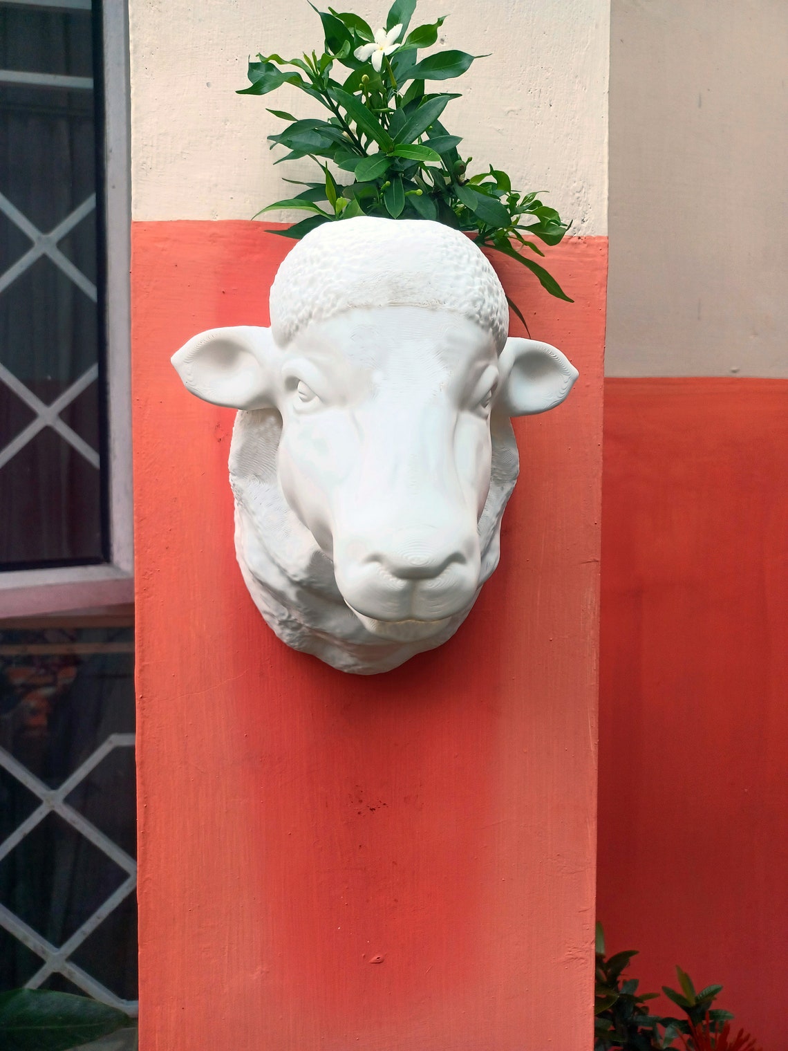 3d Jungle Animal Heads Sheep Head Planter Wall Mount Farm - Etsy