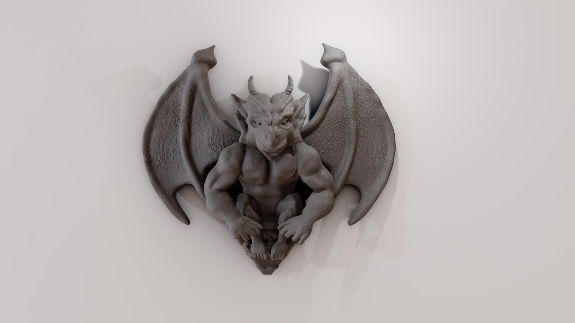 Gargoyle Statue Wall With Wings Mount Faux Taxidermy Decor/home ...