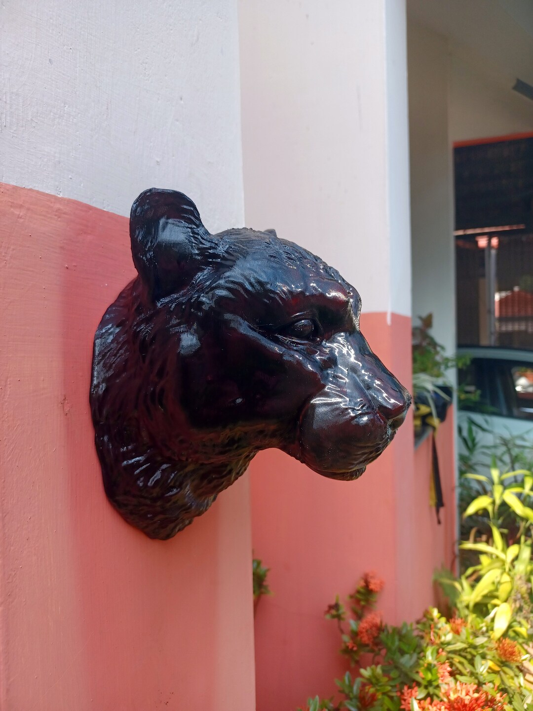 Jaguar Head Wall Mount, Animal Head, White Faux Taxidermy - Etsy