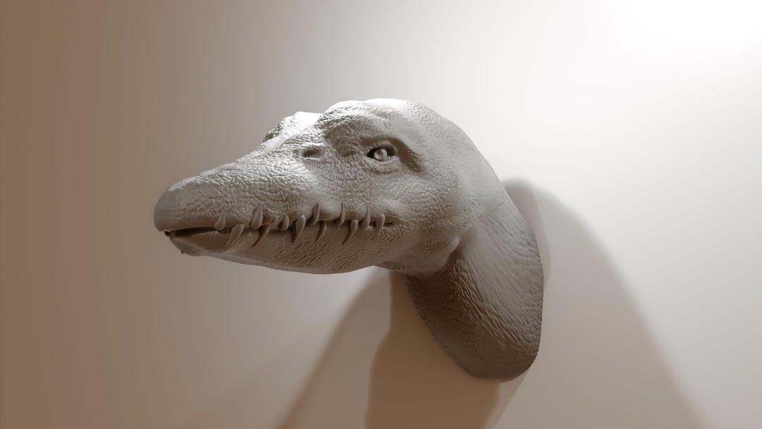 Plesiosaurus Dinosaur Head Wall Mount, Decor, Reptile Head, Sea Serpent ...