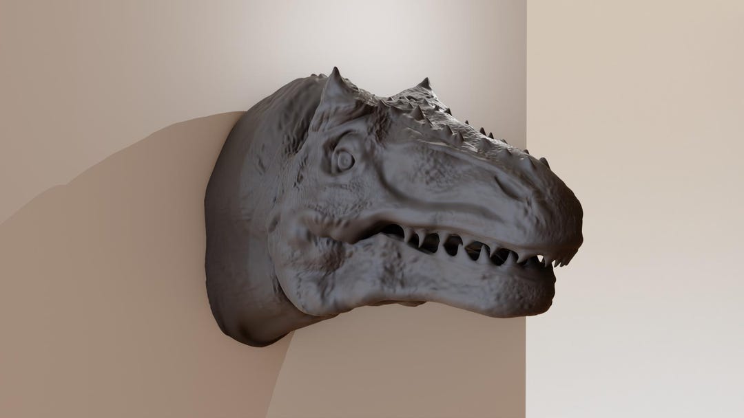 Allosaurus Dinosaur Head, Wall Art, Decor, Wall Mount, Head Taxidermy ...