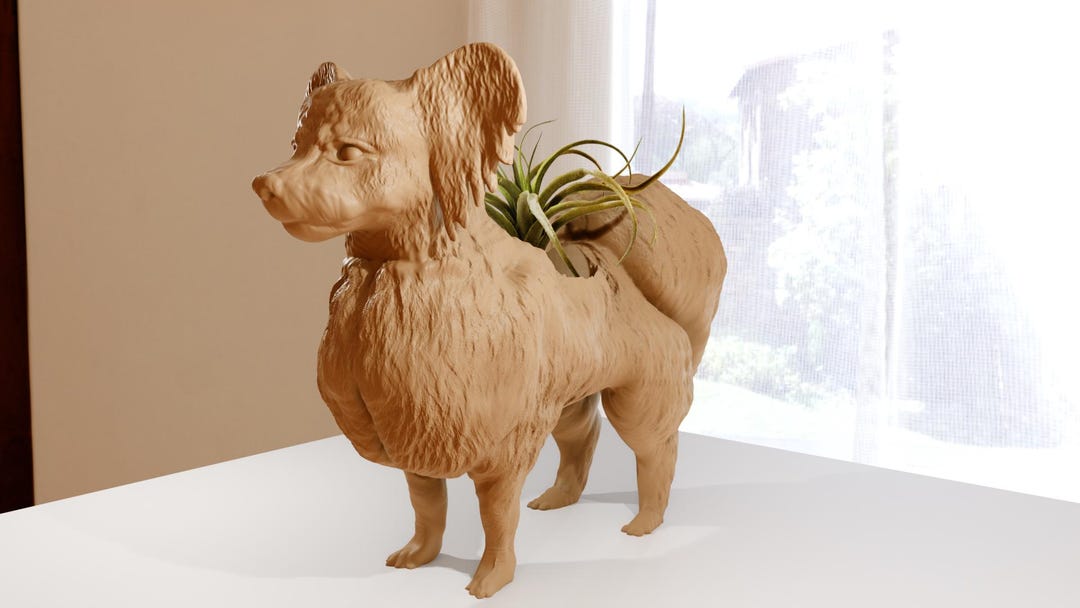 Papillon Dog Planter Pot Flower Vase Succulent Cactus Chihuahua Head ...