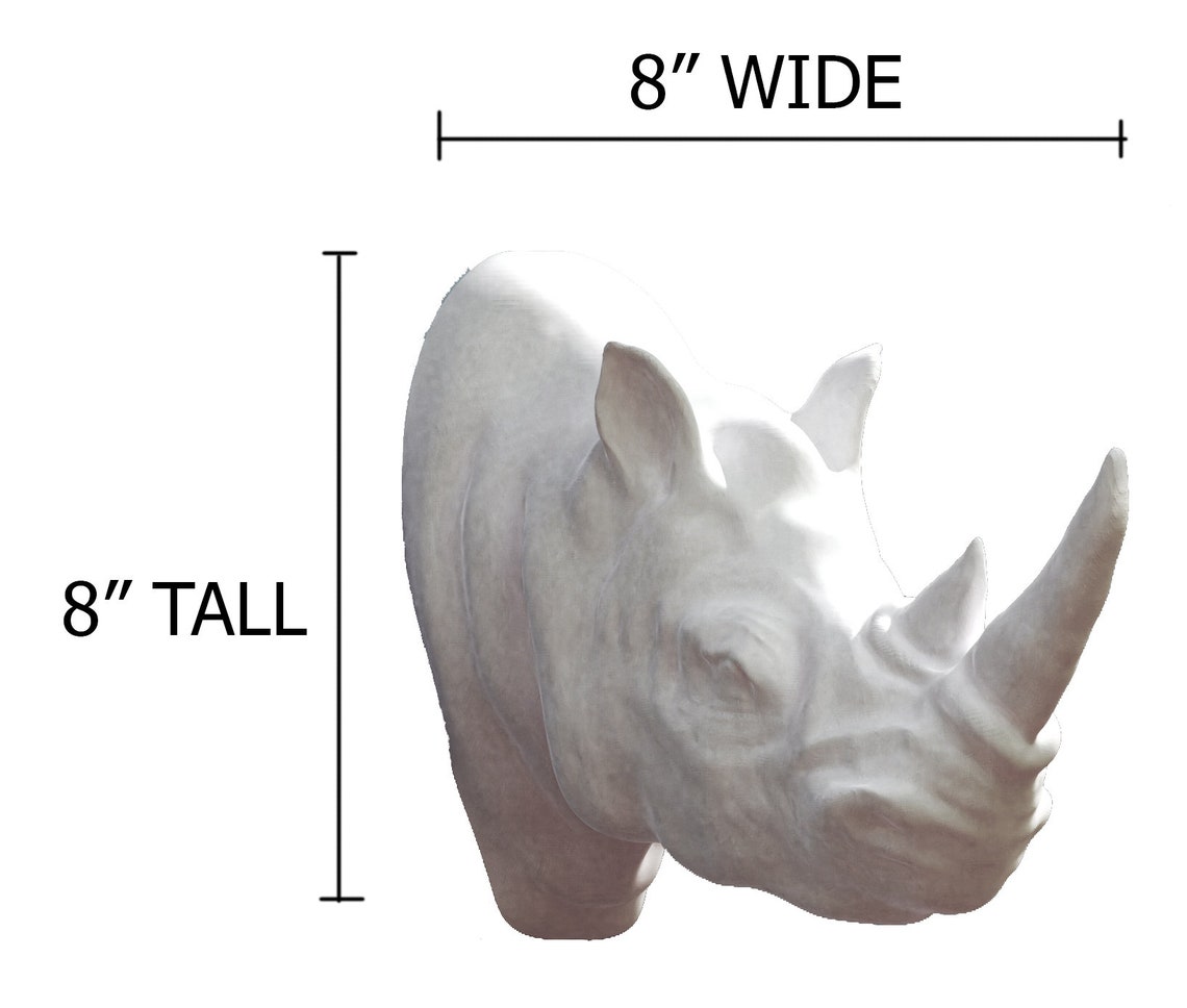 Rhino Head Sculpt Rhino Headwall Mount Art Wall Mounted - Etsy