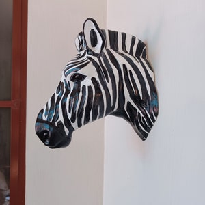 Zebra Head,wall Mounted 3d Jungle Animal Head Modern Decor,home Decor ...
