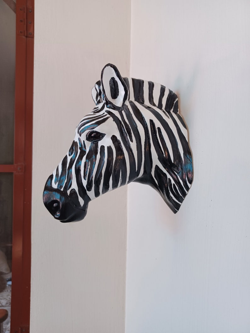 Zebra Head,wall Mounted 3d Jungle Animal Head Modern Decor,home Decor ...
