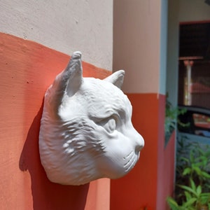 Cat Head Wall Mount, Animal, Feline , Pet, Home Decor, Home and Living ...