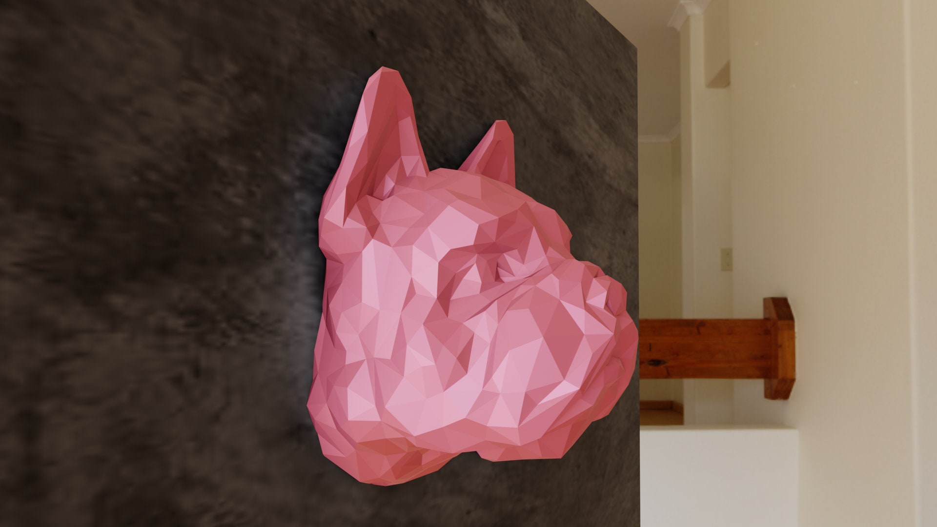 French Bulldog Head Wall Mount Low Poly, Geometrical, Dog Head, Animal ...