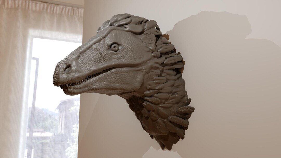 Velociraptor Dinosaur Head Wall Mount, Reptile Head, Taxidermy, Decor ...