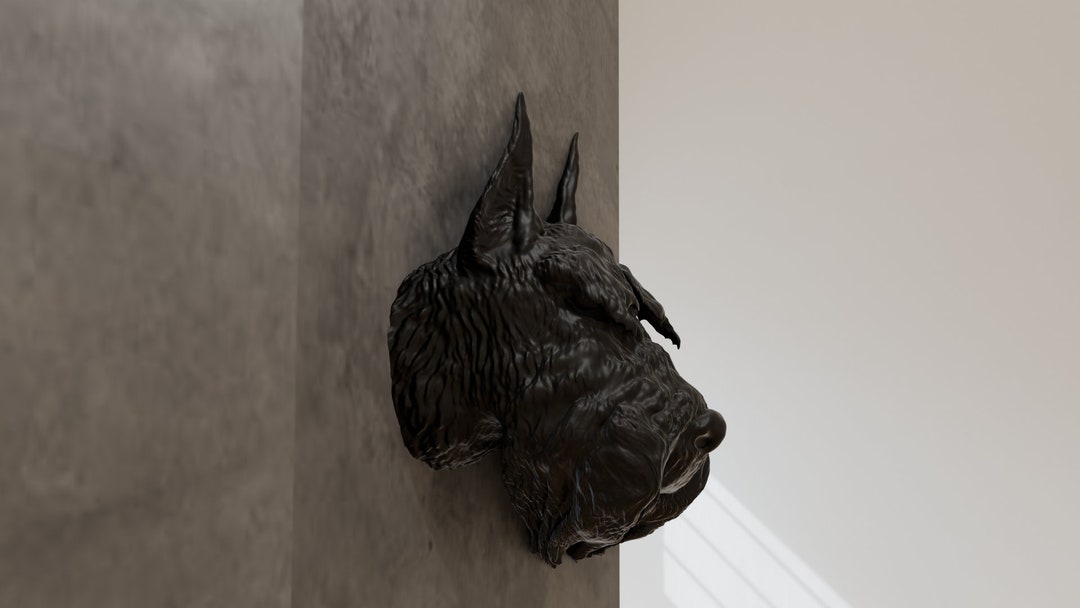 Giant Schnauzer Wall Mount, Dog Head, Animal Wall Mount, Home Decor ...