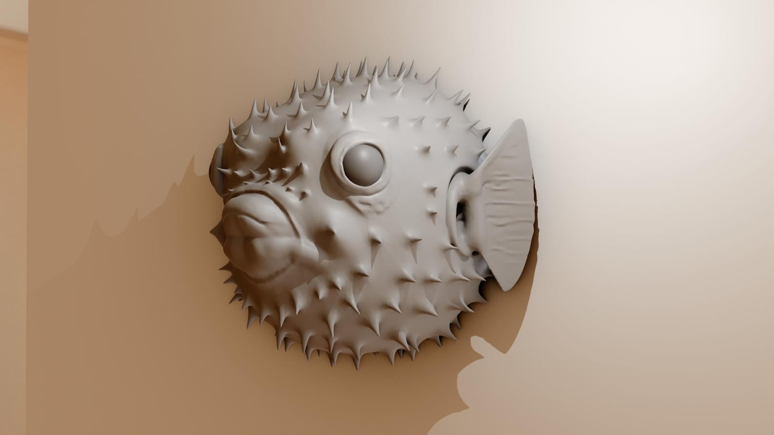 Puffer Fish Head Wall Mount, Wall Art, Decor, Wall Mount, Head ...