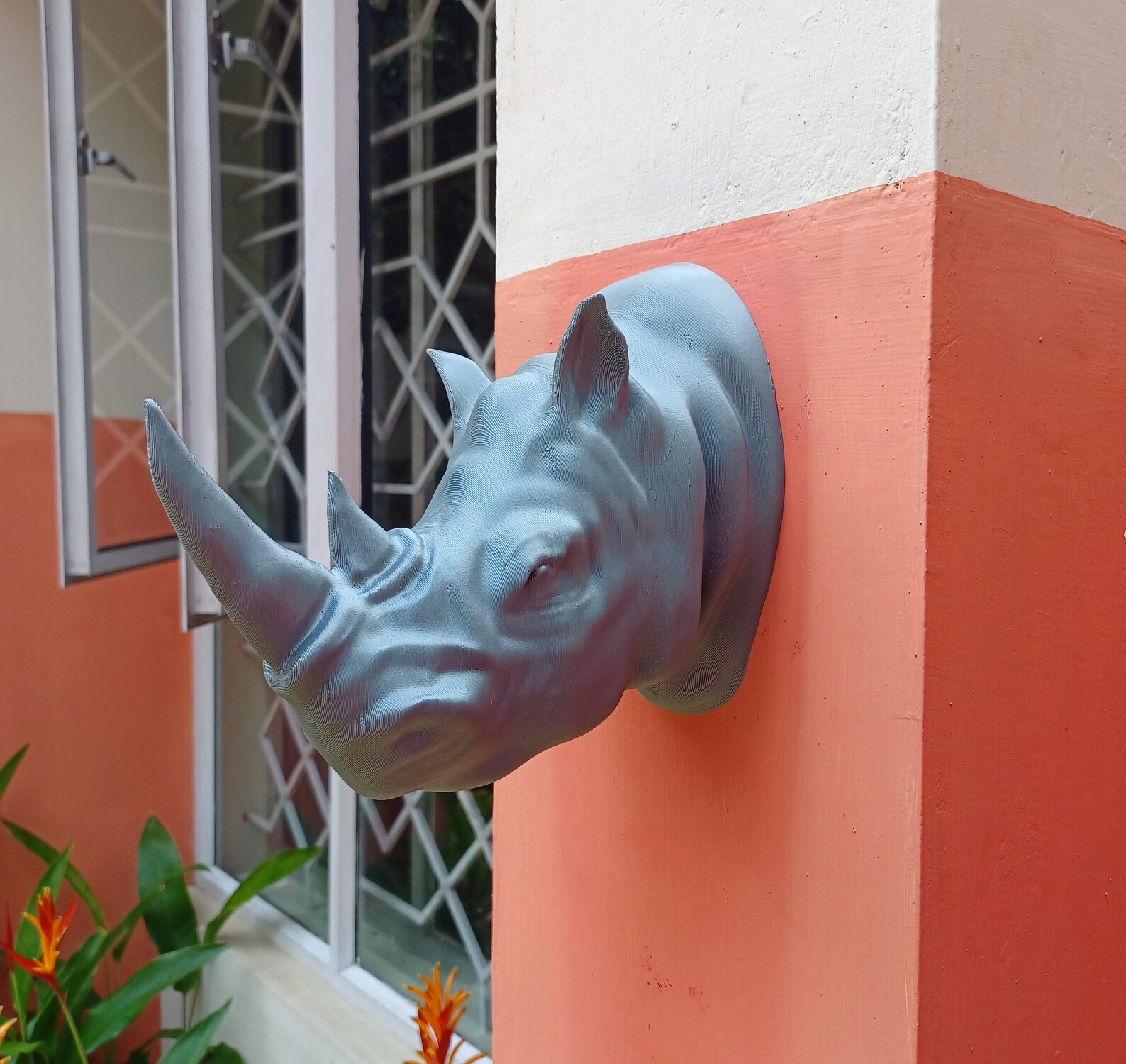 Rhino Head Sculpt Rhino Headwall Mount Art Wall Mounted - Etsy