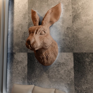 Wall Mounted Rabbit Head, Hare Wall Art - Etsy