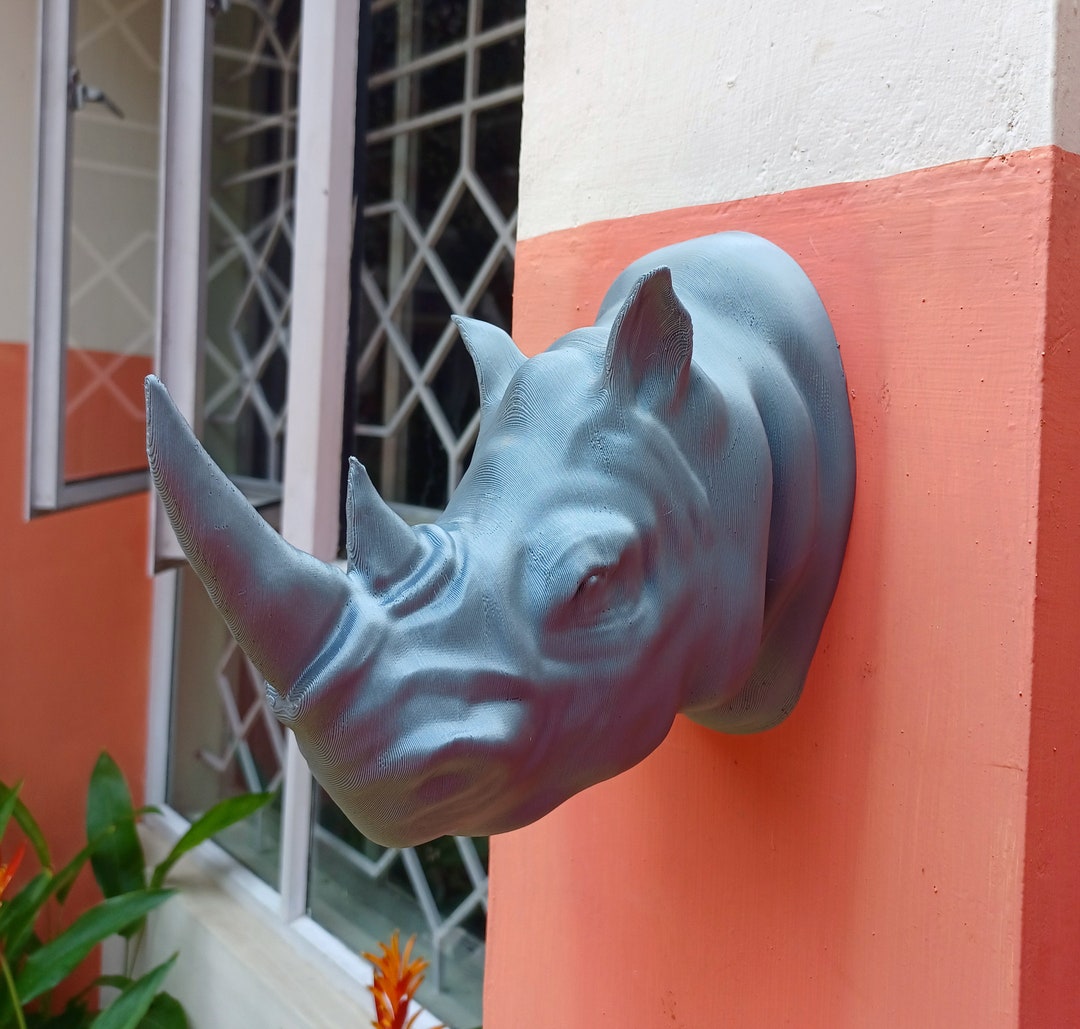 Rhino Head Sculpt, Rhino Head,wall Mount Art, Wall Mounted Rhino, Home ...