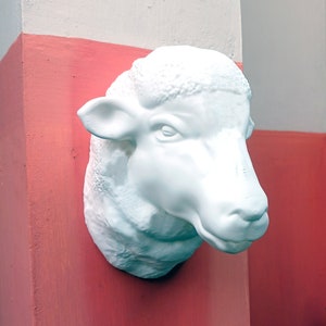 Sheep Head Wall Mount, Farm Decor - Etsy