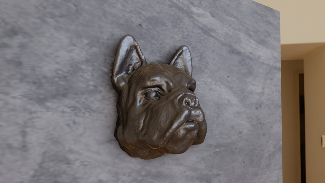 French Bulldog Head Wall Mount, Dog Head, Animal Wall Mount, Home Decor ...