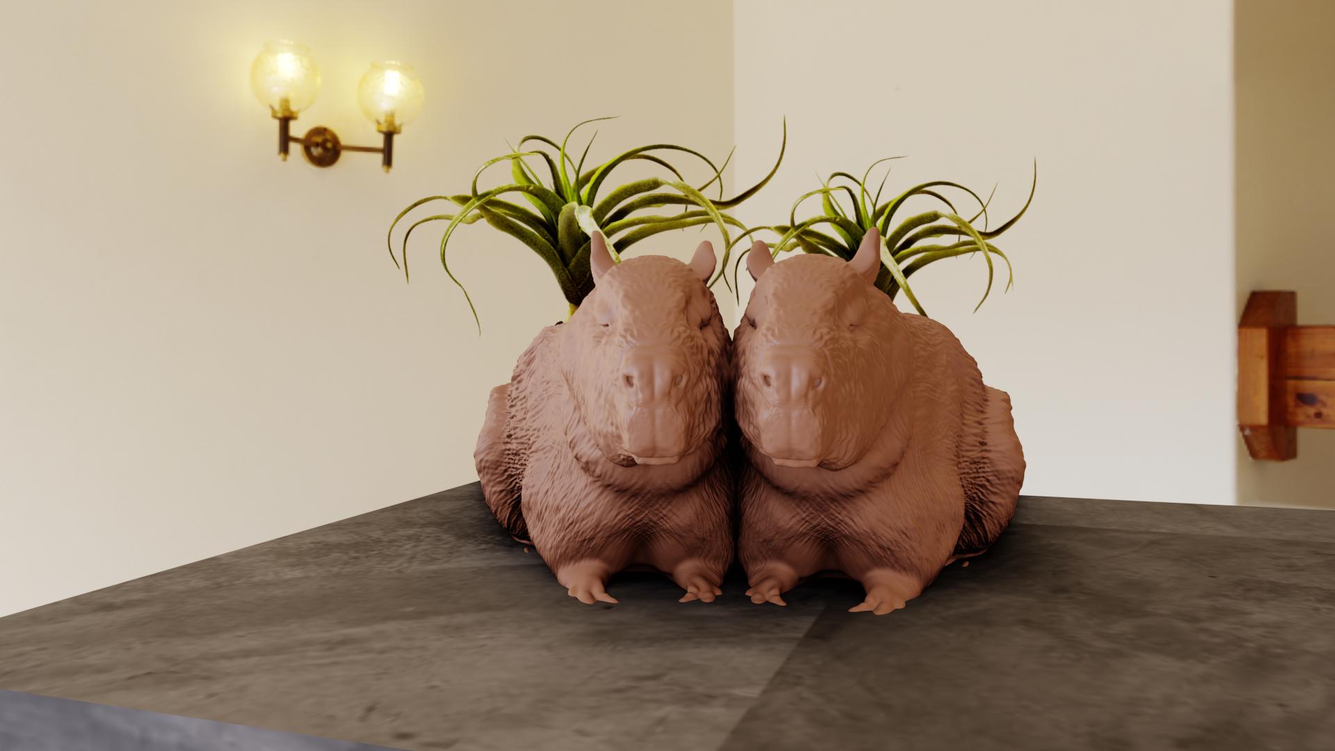 Capybara Cute Funny Planter Pot Decor, Flower Vase, Home, Art and ...