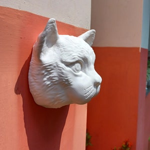 Cat Head Wall Mount, Animal, Feline , Pet, Home Decor, Home and Living ...