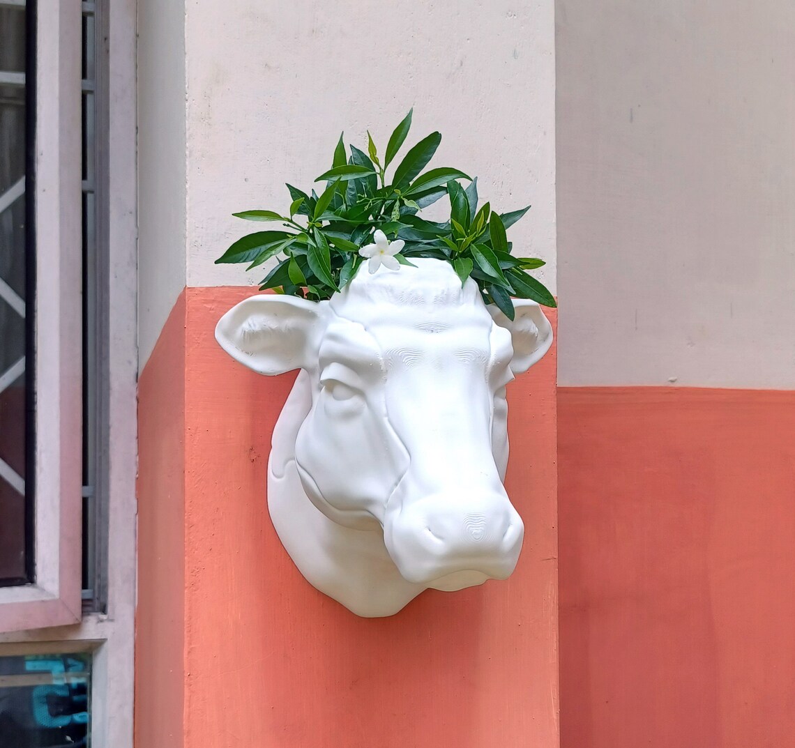 French Cow Planter Wall Mount Farm and Home Decor Jersey Cow - Etsy