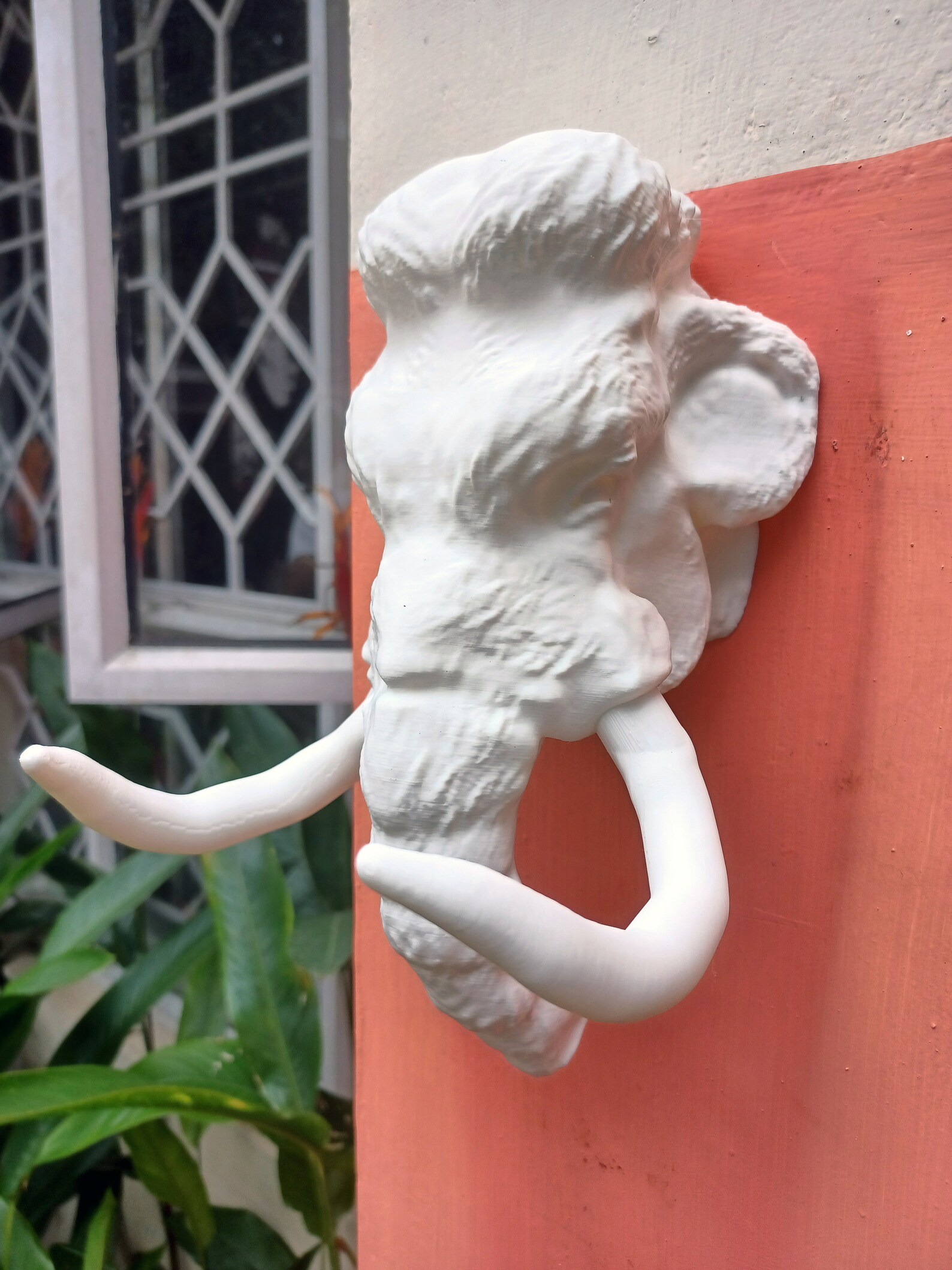 Mammoth Head Wall Mount, Mammoth Art, Animal Head, White Faux Taxidermy ...