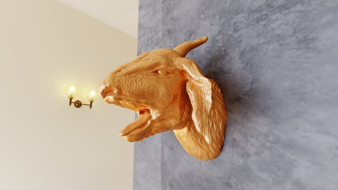 Indian Goat Head Bleeting Wall Mount, Mutton, Farm Decor, Farm Animal ...