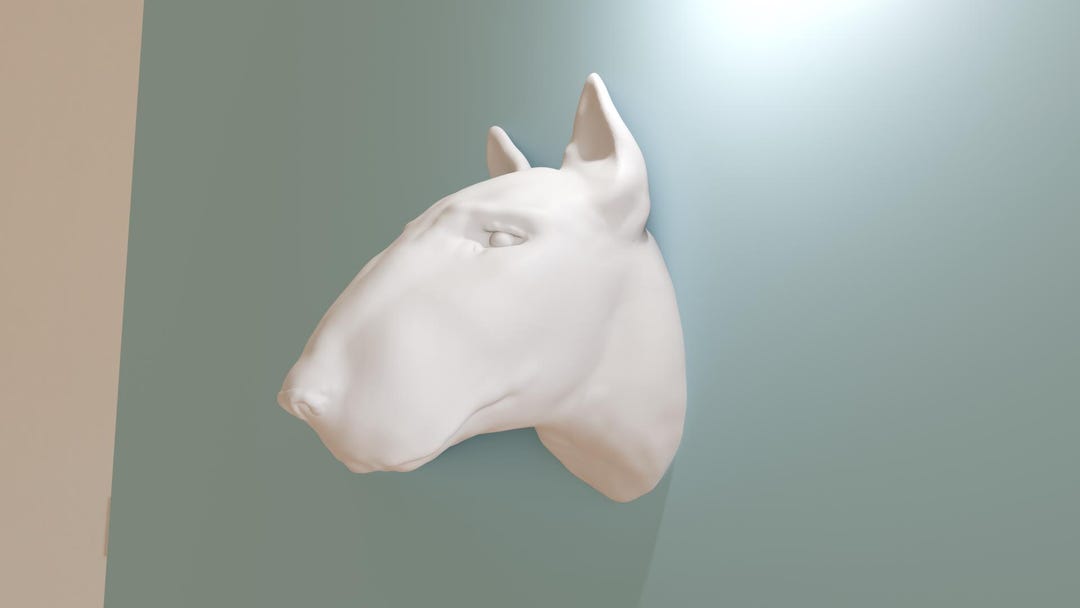 Bull Terrier Dog Head Wall Mount, Wall Art, Decor, Wall Mount, Head ...
