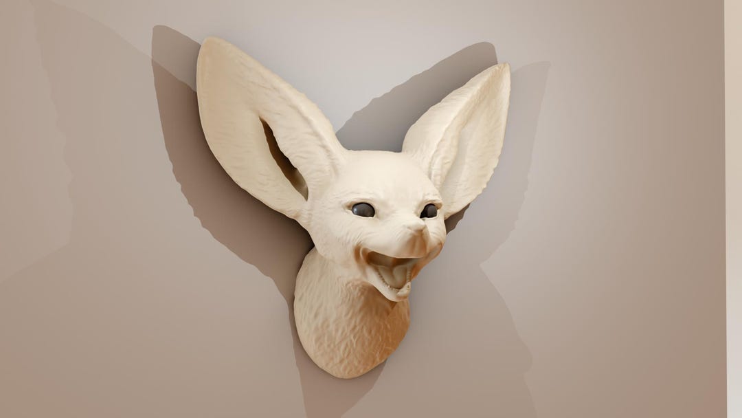 Fennec Fox Head, Screaming, Wall Art, Decor, Wall Mount, Head Taxidermy ...