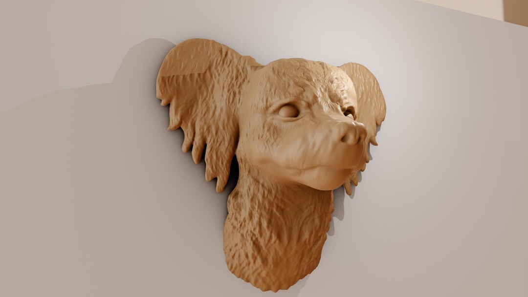 Papillon Dog Head Chihuahua Head Wall Mount, Wall Art, Decor, Head ...