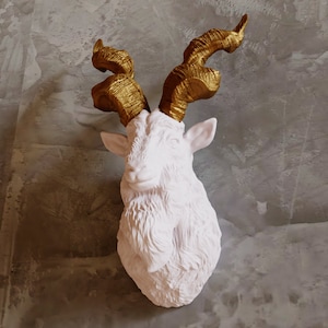 Markhor Goat Head Wall Mount, Mountain Goat, Farm Decor, Farm Animal ...