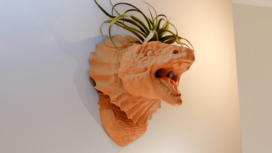 Armadillo Girdled Lizard Head Mouth Open, Planter Pot, Flower Vase ...