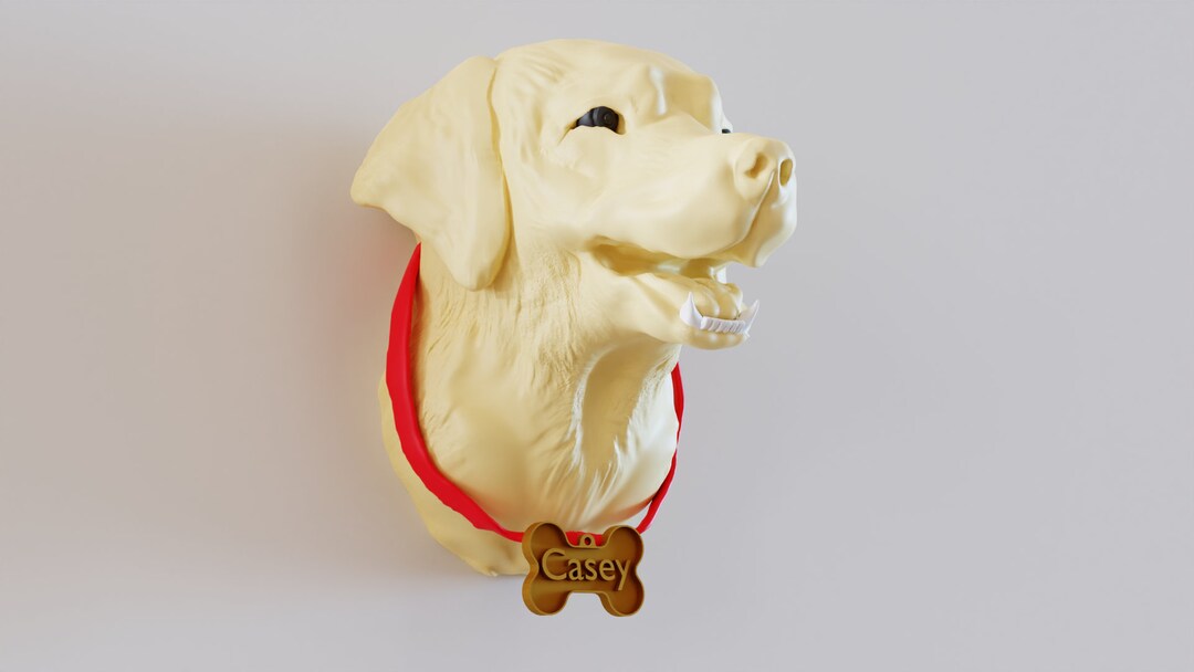 Labrador Head Wall Mount, Custom Pet Memorial Statue With Dog Name ...