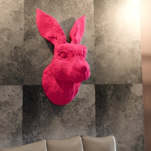 Wall Mounted Rabbit Head, Hare Wall Art - Etsy