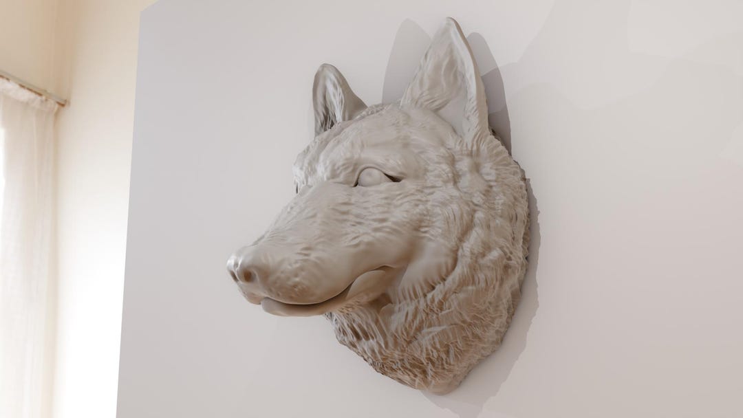 Husky Dog Head Wall Mount, Wall Art, Decor, Head Taxidermy, Decor, Wall ...
