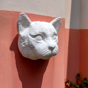 Cat Head Wall Mount, Animal, Feline , Pet, Home Decor, Home and Living ...