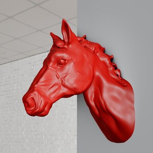 Horse Head With Mane,wall Mounted Large Detailed Horse Head Modern ...