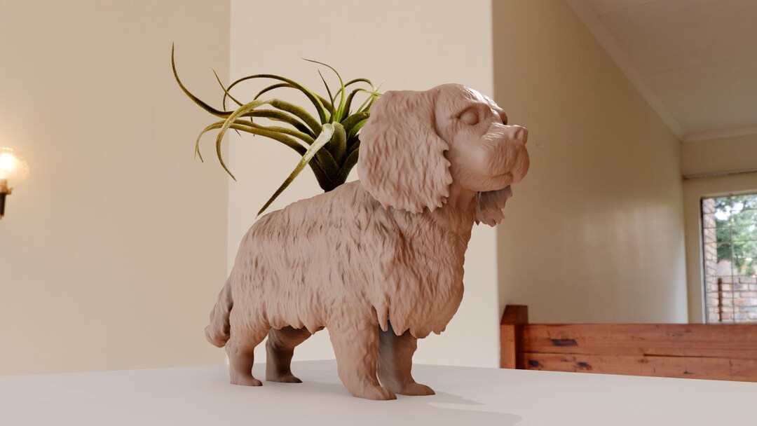 Cavalier King Charles Spaniel Dog Planter Pot Flower Vase, Wall Art ...