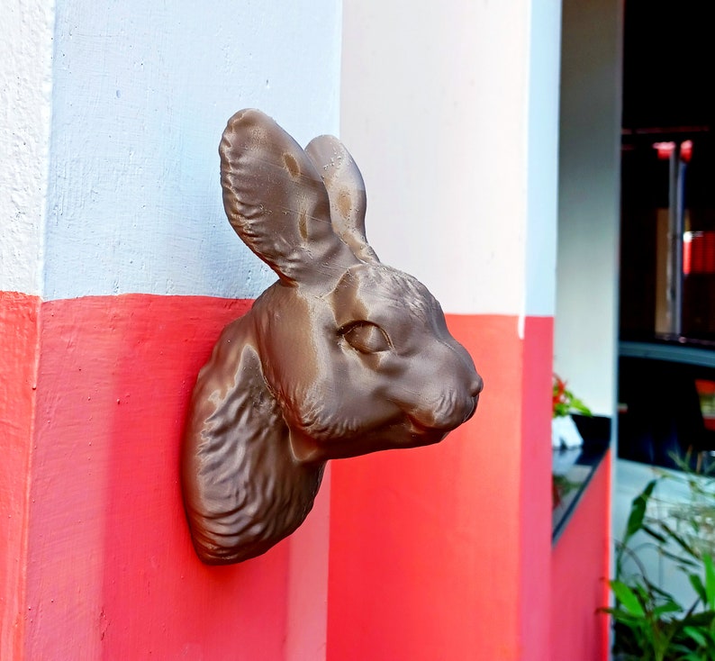 Wall Mounted Rabbit Head Hare Wall Art - Etsy