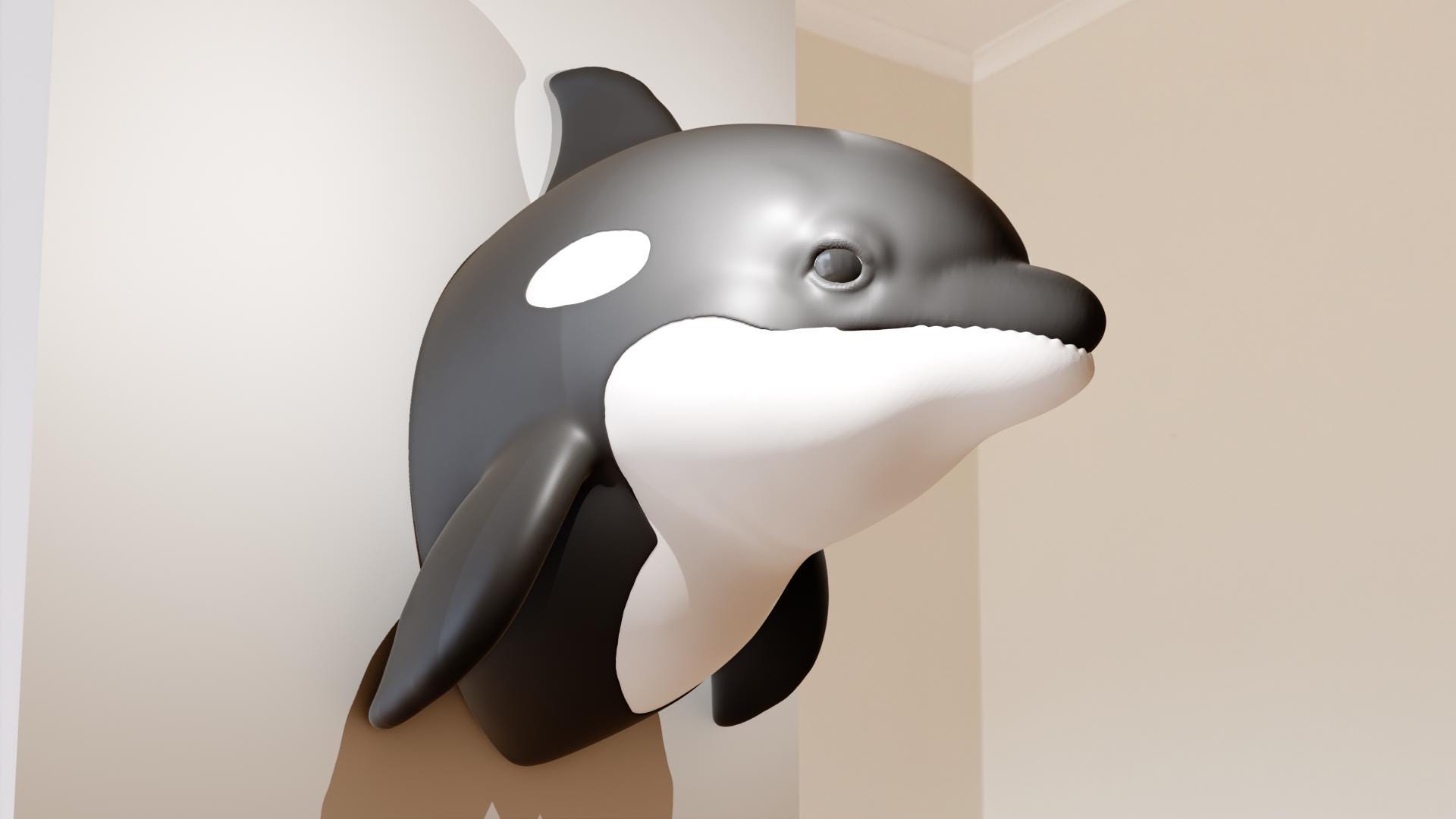 Orca Whale Head Taxidermy, Wall Mount Decor, Wall Art, 3d Jungle Animal ...