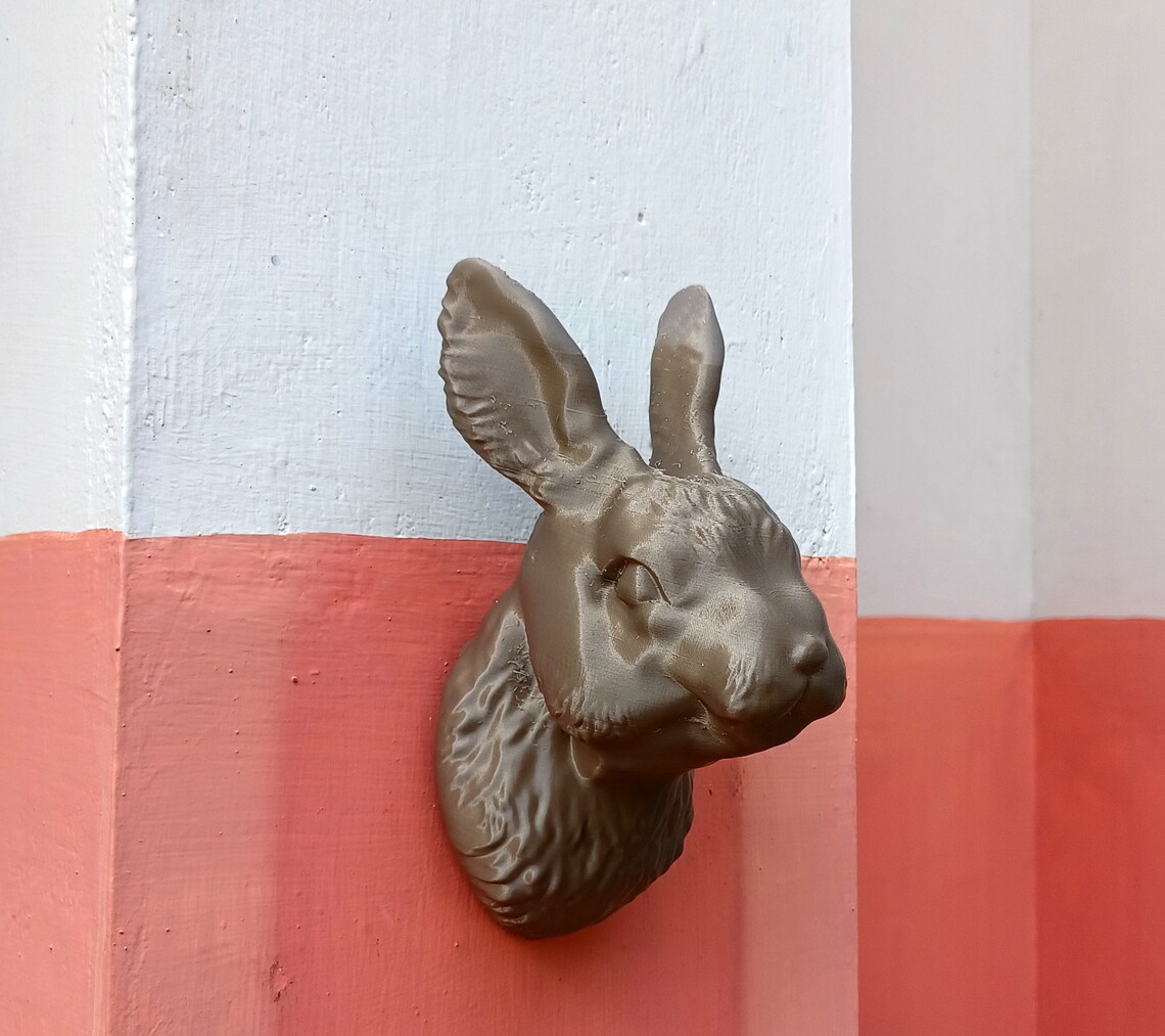 Wall Mounted Rabbit Head Hare Wall Art - Etsy