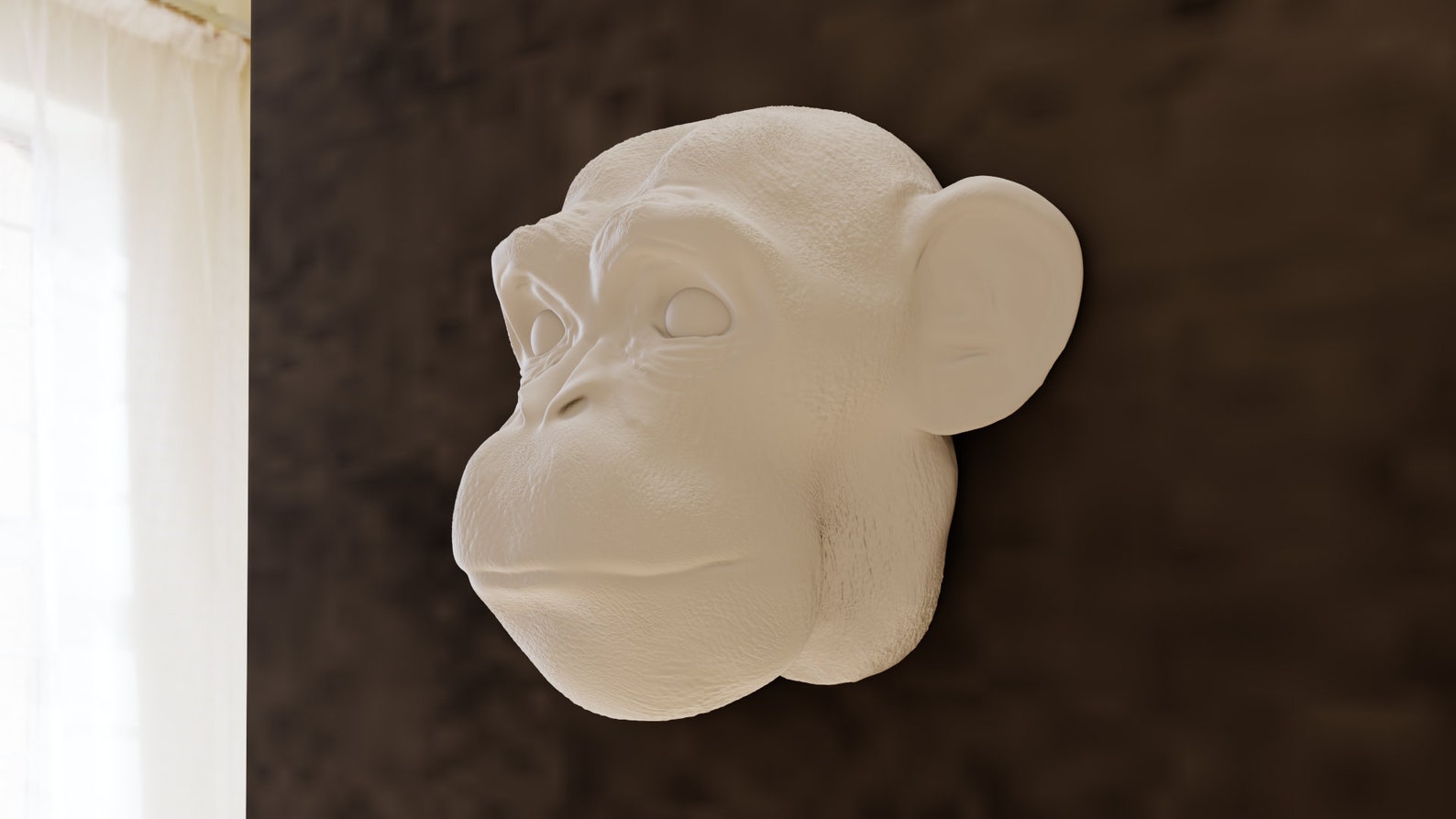 Ape Monkey Head, Wall Art, Decor, Wall Mount, Head Taxidermy, Monkey ...