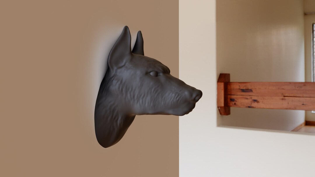 Doberman Pinscher Dog Head Wall Mount, Wall Art, Decor, Wall Mount ...