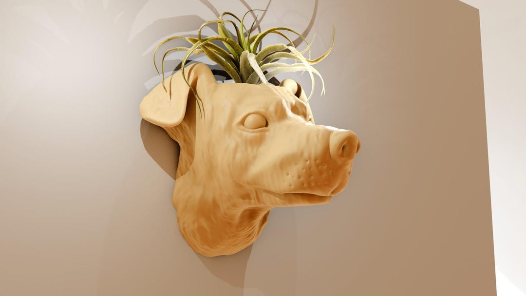 Jack Russel Terrier Dog Head Planter Pot Flower Vase, Wall Art, Decor ...